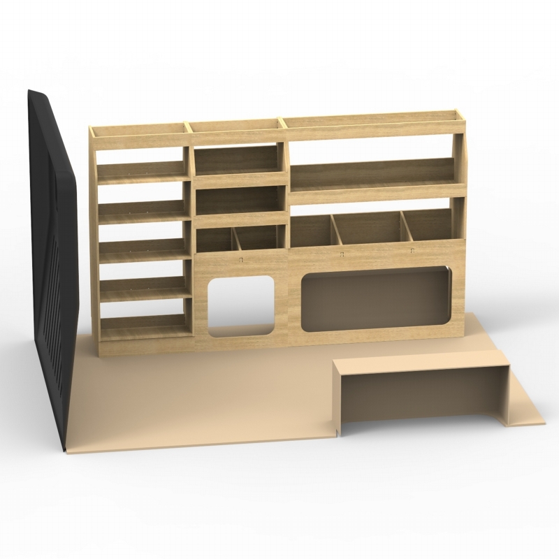 Volkswagen Transporter T5 T6 SWB L1 van racking Shelving plywood unit ...