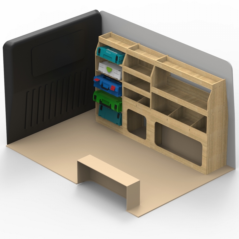 Volkswagen Transporter T5 T6 SWB L1 van racking Shelving plywood unit ...